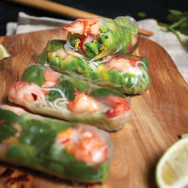 Peas, Shrimp and Asian Vegetable Rice Paper Rolls - Yes Peas!