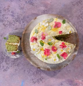 Pea and Vanilla Cake with a Lemon Frosted Icing - Yes Peas!